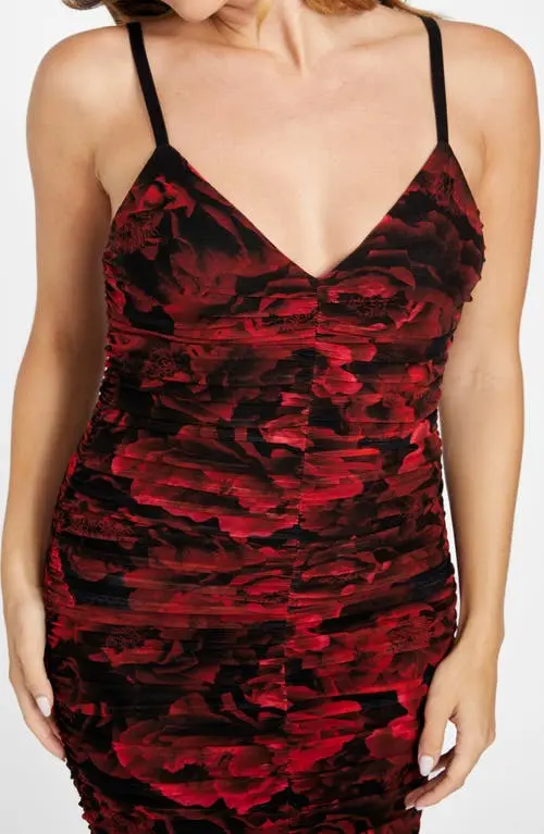 MARCIANO Passion Flower Ruched Body-con Dress
