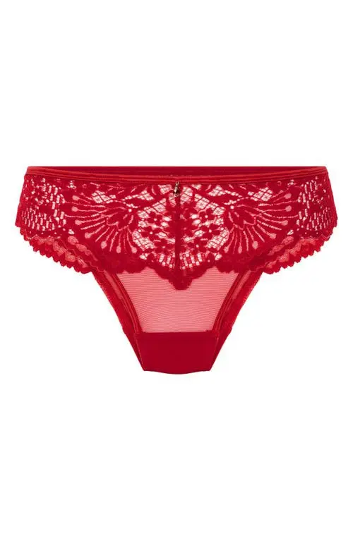 Hunkemoller Whitney Brazilian Lace Panties - Chili Pepper