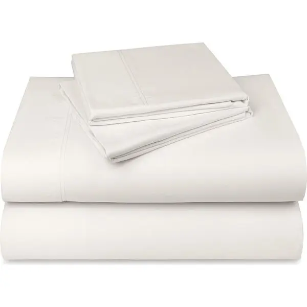 CALIFORNIA DESIGN DEN Hotel Luxe 800 Thread Count 100% Cotton Sateen Sheet Set - Eggshell Cream
