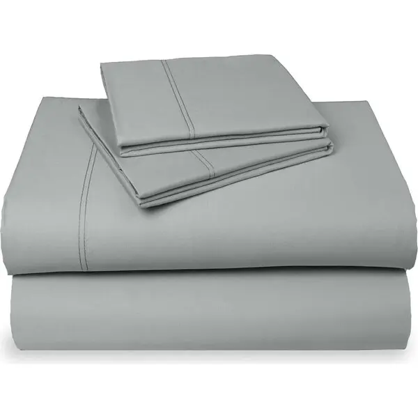 CALIFORNIA DESIGN DEN Hotel Luxe 800 Thread Count 100% Cotton Sateen Sheet Set - Light Grey
