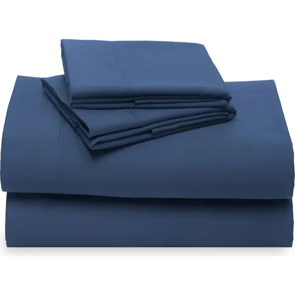 CALIFORNIA DESIGN DEN Hotel Luxe 800 Thread Count 100% Cotton Sateen Sheet Set - Navy Blue