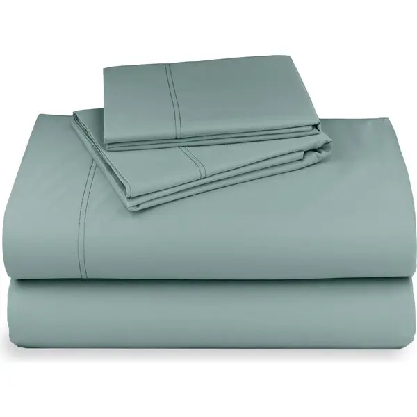 CALIFORNIA DESIGN DEN Hotel Luxe 800 Thread Count 100% Cotton Sateen Sheet Set - Soft Teal