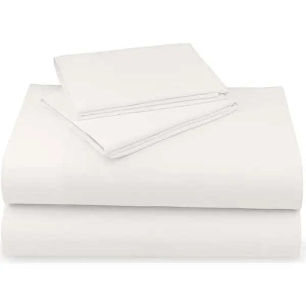 CALIFORNIA DESIGN DEN Hotel Luxe 800 Thread Count 100% Cotton Sateen Sheet Set - True Ivory