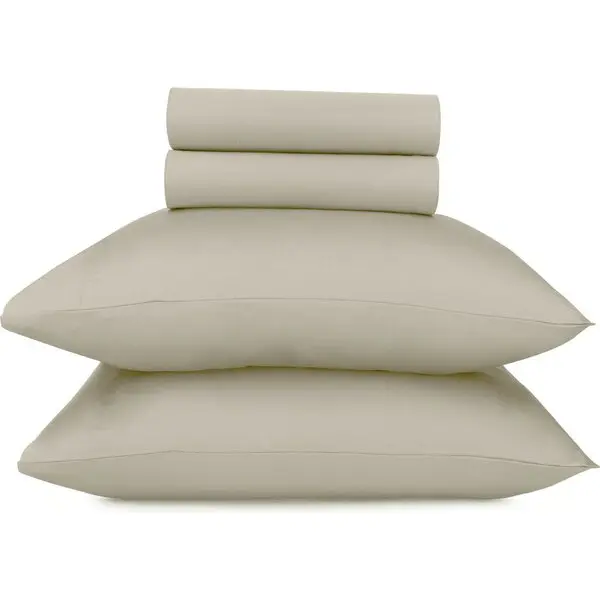 CALIFORNIA DESIGN DEN Signature Comfort 100% Egyptian Cotton Soft Sateen Sheet Set - Beige
