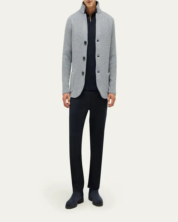 MAURIZIO BALDASSARI Brenta Slim Virgin Wool Knit Swacket