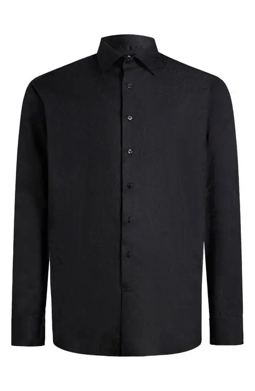Etro Roma Paisley Cotton Jacquard Dress Shirt - Black