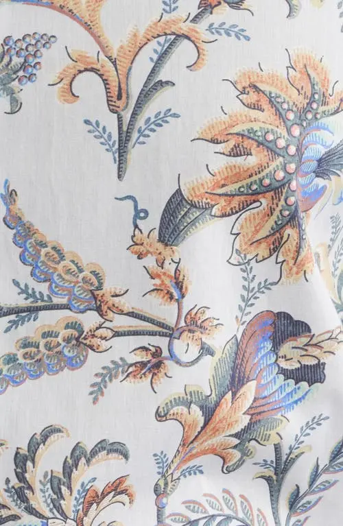 Etro Roma Cotton Muslin Dress Shirt - Printed Azure/white Base