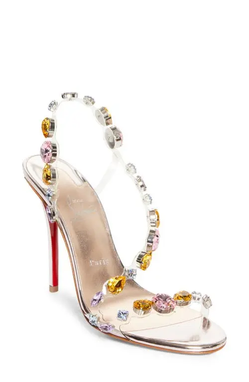 CHRISTIAN LOUBOUTIN Rosa Z Crystal Embellished Slingback Sandal - Leche/leche