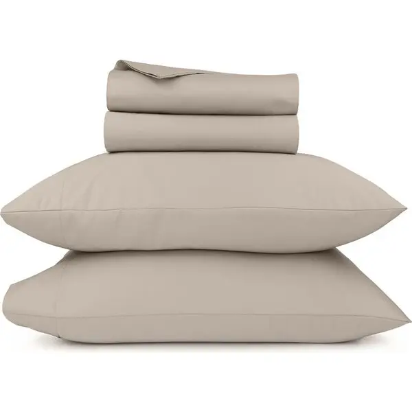 CALIFORNIA DESIGN DEN Grand Indulgence 1000 Thread Count 100% Cotton Sateen Sheet Set - Beige (sand Tone)