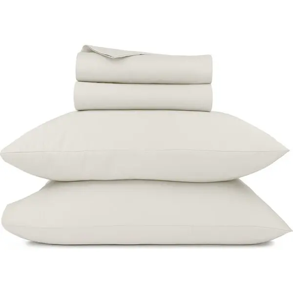 CALIFORNIA DESIGN DEN Grand Indulgence 1000 Thread Count 100% Cotton Sateen Sheet Set - Eggshell Cream