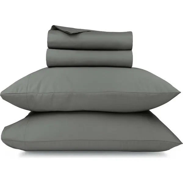 CALIFORNIA DESIGN DEN Grand Indulgence 1000 Thread Count 100% Cotton Sateen Sheet Set - Grey