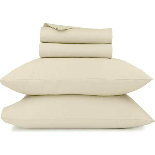 CALIFORNIA DESIGN DEN Grand Indulgence 1000 Thread Count 100% Cotton Sateen Sheet Set - Ivory (creamy Beige Tone)