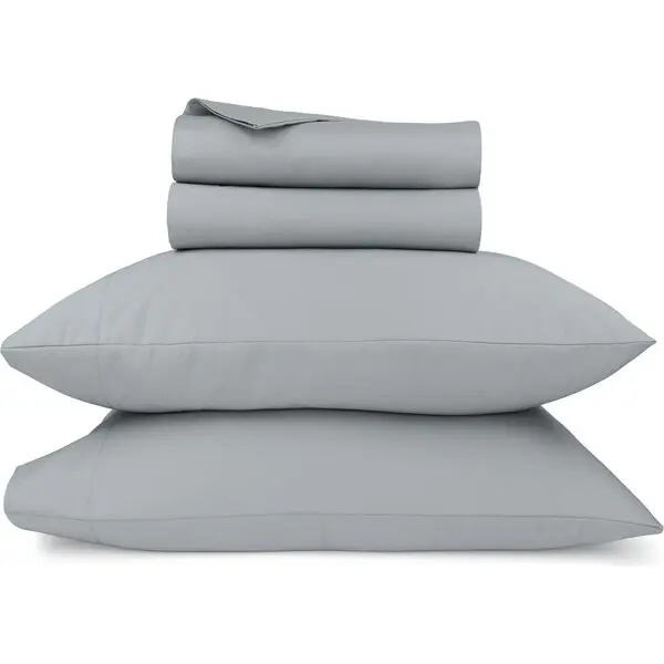 CALIFORNIA DESIGN DEN Grand Indulgence 1000 Thread Count 100% Cotton Sateen Sheet Set - Light Grey