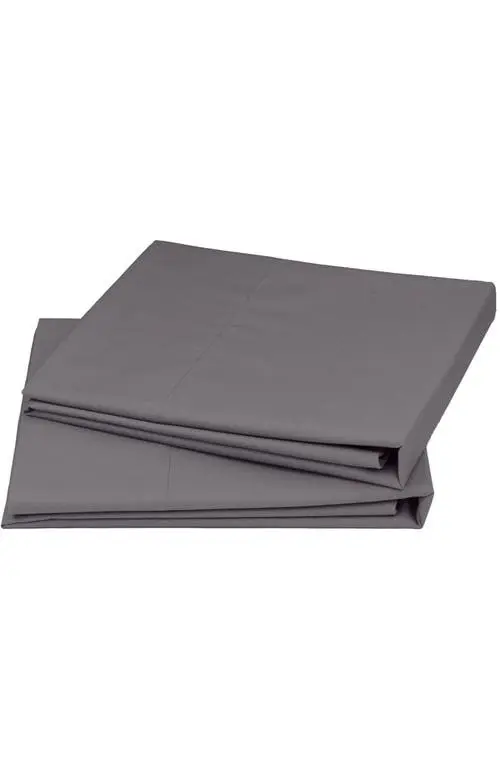 CALIFORNIA DESIGN DEN Set Of 2 Pillowcasessignature Comfort 100% Egyptian Cotton Percale - Grey