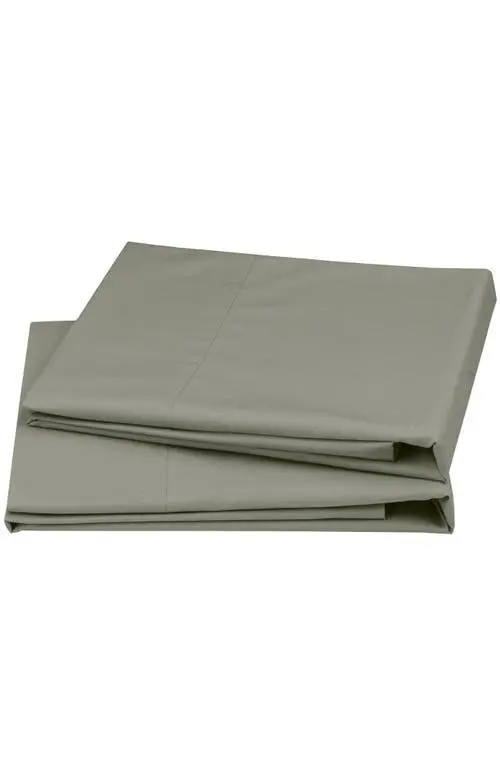 CALIFORNIA DESIGN DEN Set Of 2 Pillowcasessignature Comfort 100% Egyptian Cotton Percale - Sage Leaf