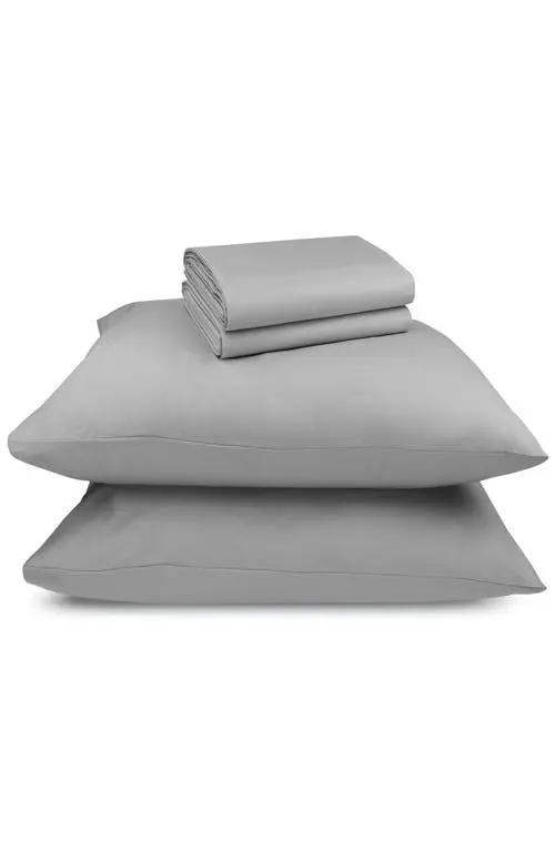 CALIFORNIA DESIGN DEN Signature Comfort 100% Egyptian Cotton Breatheable Percale Sheet Set - Light Grey
