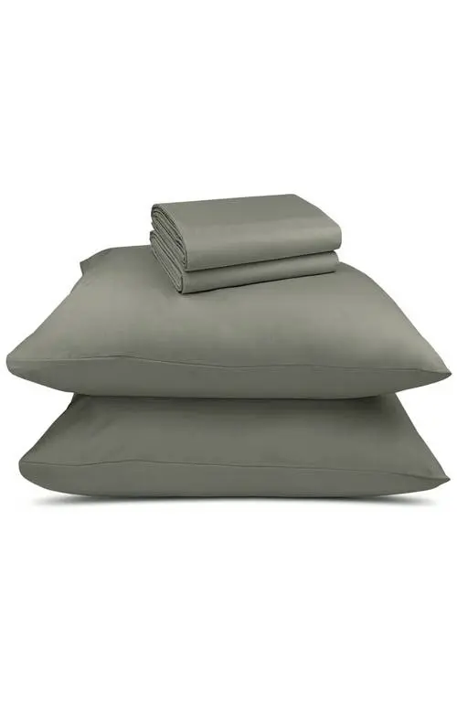 CALIFORNIA DESIGN DEN Signature Comfort 100% Egyptian Cotton Breatheable Percale Sheet Set - Sage Mist - Grey Tone
