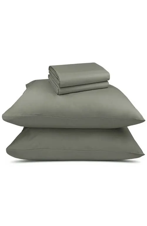 CALIFORNIA DESIGN DEN Signature Comfort 100% Egyptian Cotton Breatheable Percale Sheet Set - Sage Mist - Grey Tone