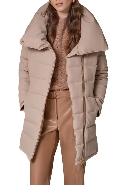 Donna Karan New York Water-resistant Belted Puffer Coat - Barley