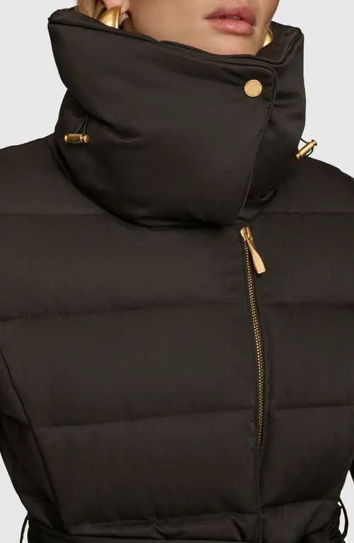Donna Karan New York Water-resistant Belted Puffer Coat