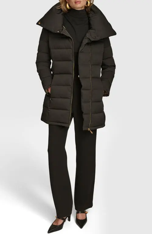 Donna Karan New York Water-resistant Belted Puffer Coat