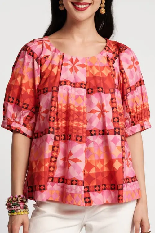 FRANCES VALENTINE Zonda Mosaic Top - Pink/multi