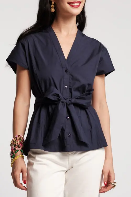 FRANCES VALENTINE Eve Top - Navy