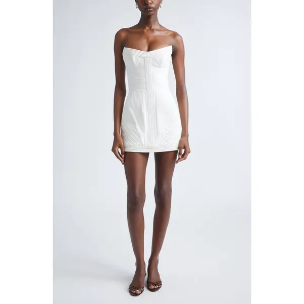 Zimmermann Rebellion Corded Cotton Corset Mini Dress - Ivory