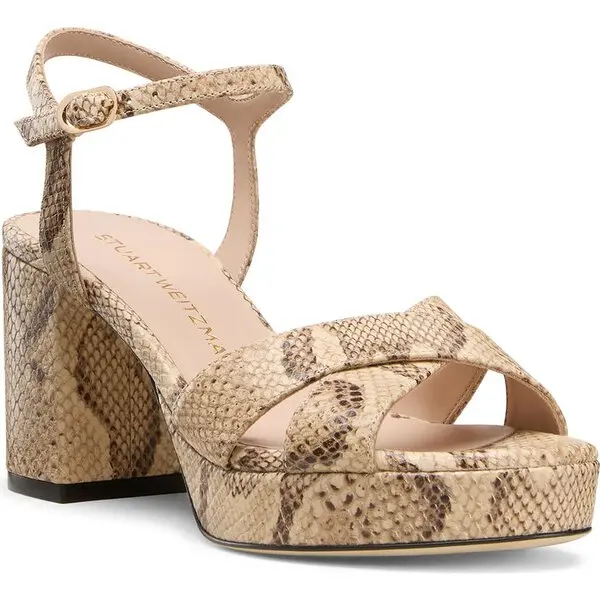 STUART WEITZMAN Dayna Platform 80 Sandals - Adobe