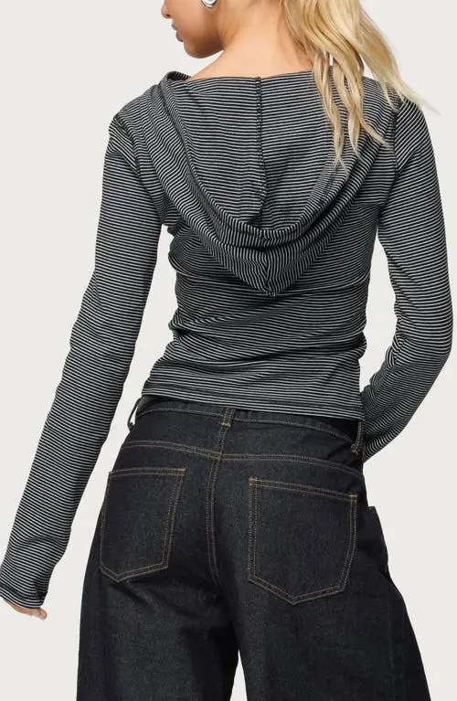 EDIKTED Striped Hooded Henley