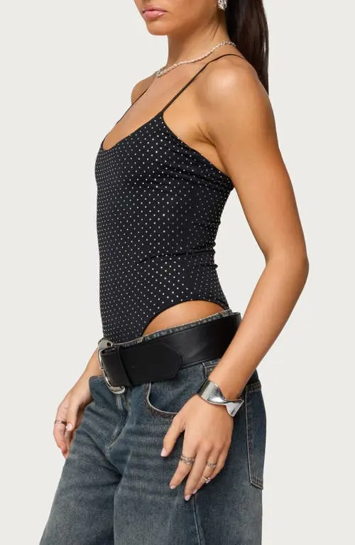 EDIKTED Rhinestone Bodysuit