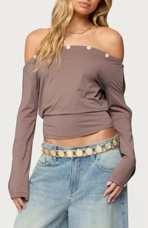 EDIKTED Off-the-shoulder Cutout Top