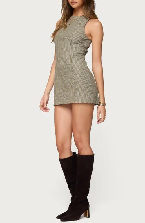 EDIKTED Macee Stripe Sleeveless Romper - Olive
