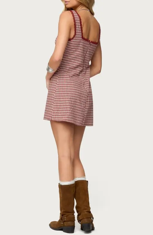 EDIKTED Clarren Gingham Mini Dress