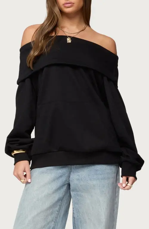 EDIKTED Ashlee Off-the-shoulder Sweatshirt