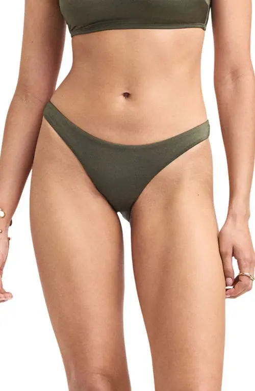 VITAMIN A® California High Leg Bikini Bottom - Olive Ecoshimmer