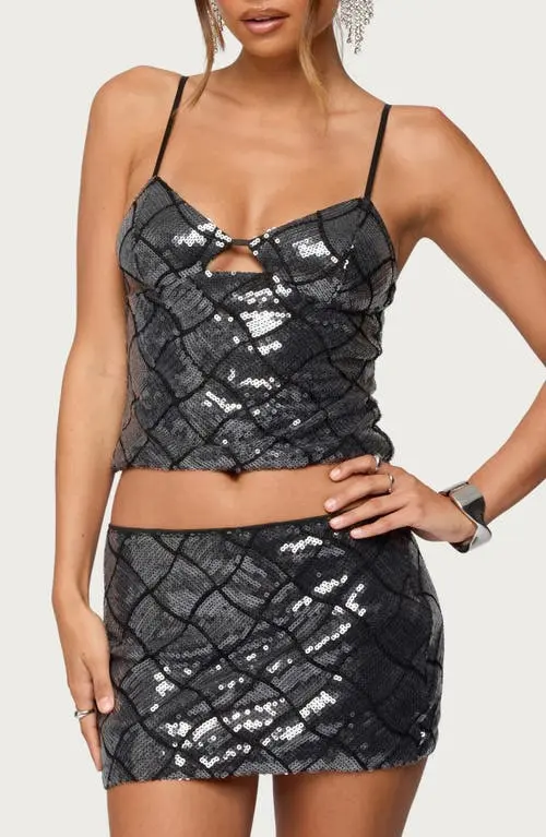 EDIKTED Diamond Sequin Camisole