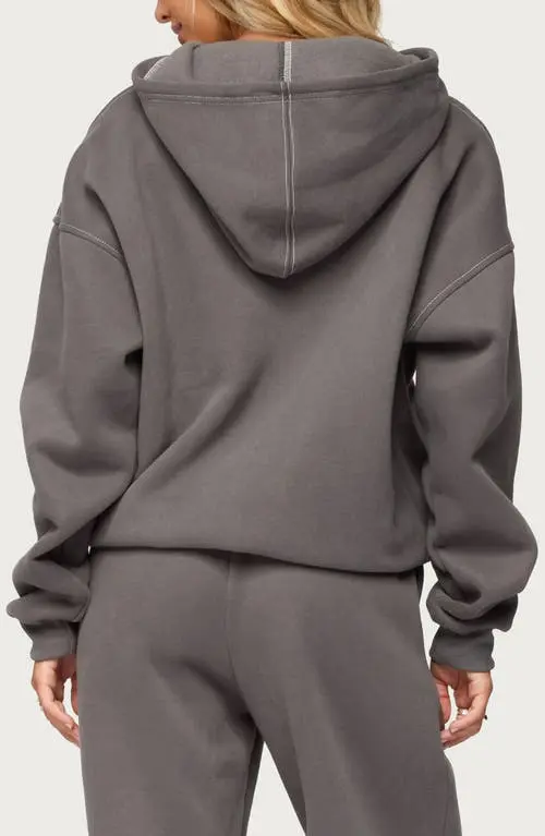 EDIKTED Flower Logo Hoodie - Gray