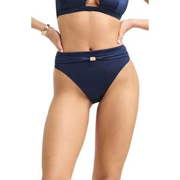 Vitamin A® Terra High Waist Bikini Bottom - Midnight Indigo Ecoshimmer