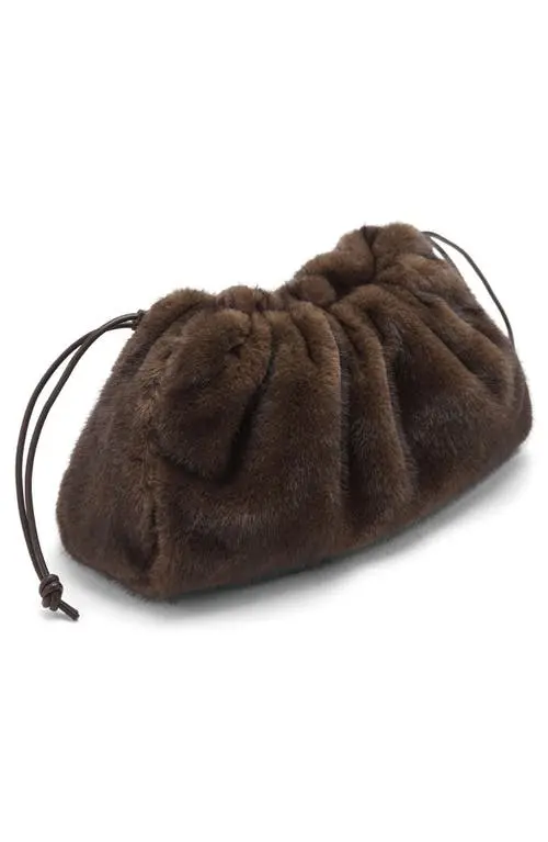 Mango Faux Fur Drawstring Clutch