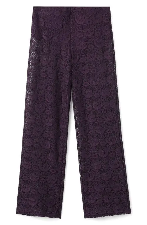 Mango Mid-rise Straight-leg Lace Pants