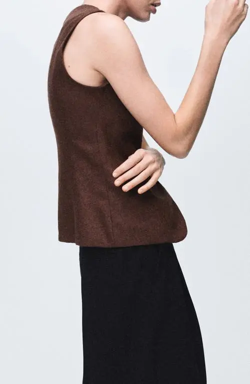 Mango Button-front Wool-blend Vest