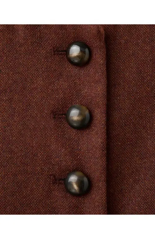 Mango Button-front Wool-blend Vest