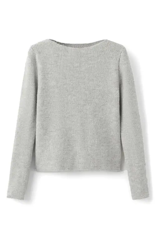 Mango Boat Neck Ribbed Sweater - Grey
