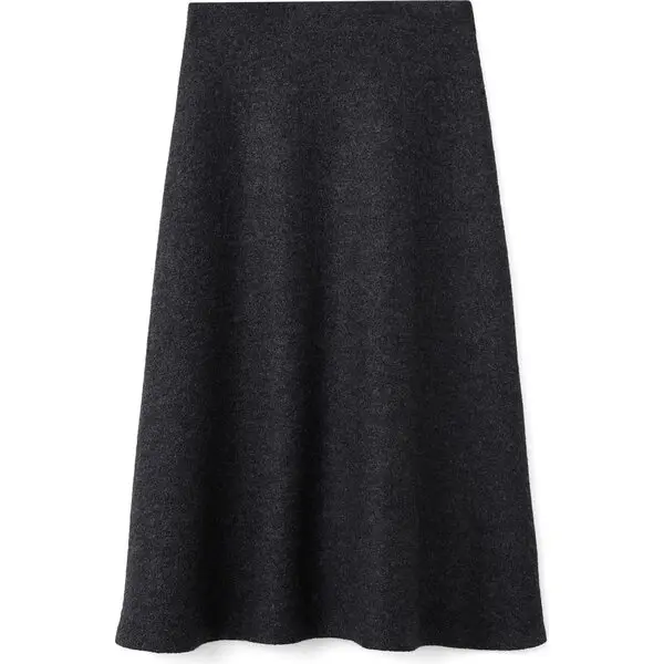 Mango Penny A-line Wool Blend Midi Skirt - Grey