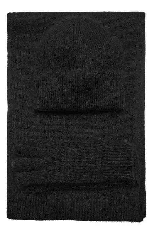 Mango Knit Fringe Scarf - Black