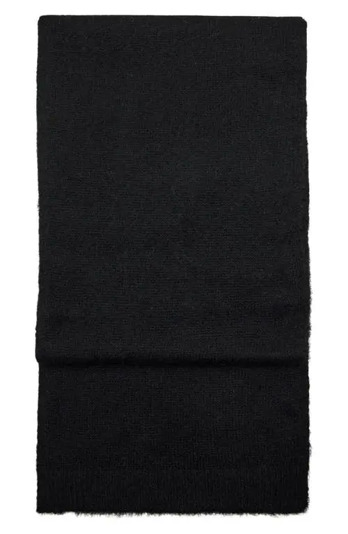 Mango Knit Fringe Scarf - Black