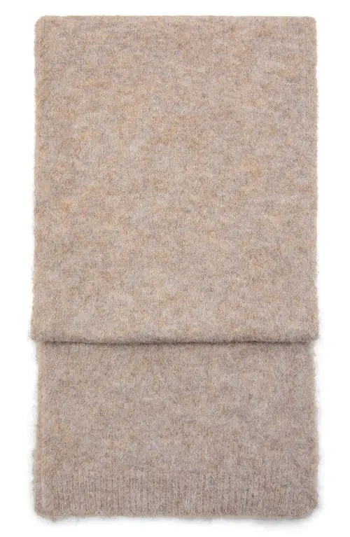 Mango Knit Fringe Scarf - Medium Brown