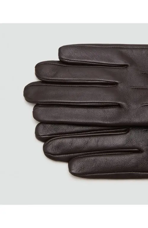 Mango Faux Fur Trim Leather Gloves