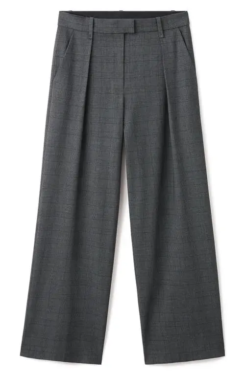 Mango Pleated Straight Leg Pants - Grey